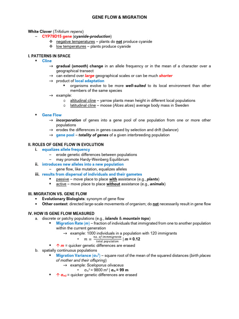 Gene Flow + Migration | PDF | Evolution | Natural Selection