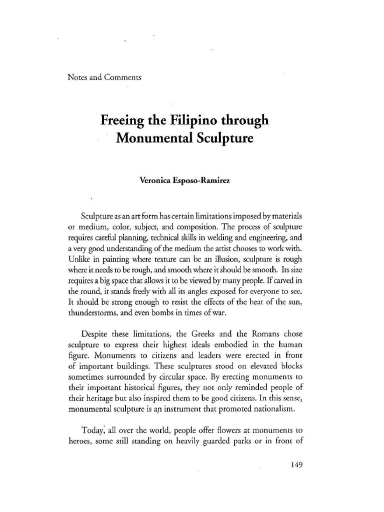 Freeing The Filipino Through Monumental Sculpture | PDF | Sculpture | Philippines