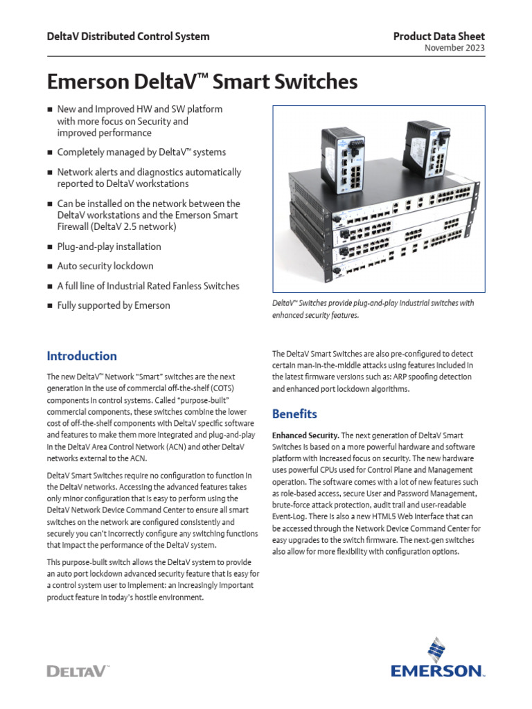 Product Data Sheet Deltav Smart Switches Deltav en 179014 | PDF ...