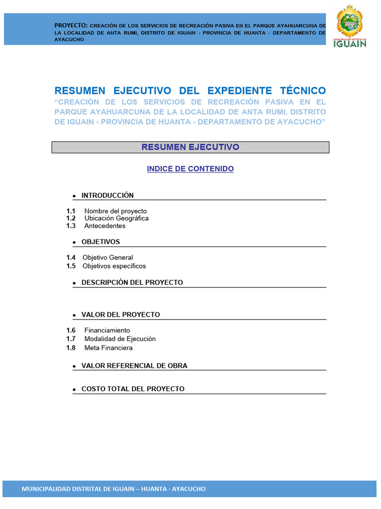 Resumen Ejecutivo | PDF | Hormigón | edificio