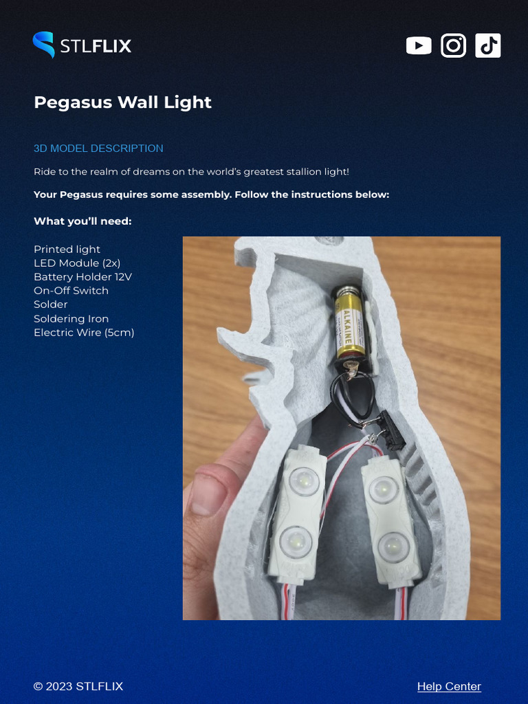Pegasus Wall Light | PDF | 3 D Printing | Secondary Sector Of The Economy