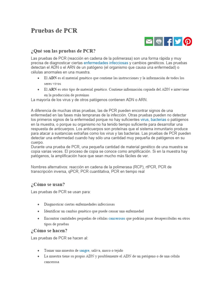Pruebas de PCR 1 | PDF | Reacción en cadena de la polimerasa | Reacción en cadena de la ...