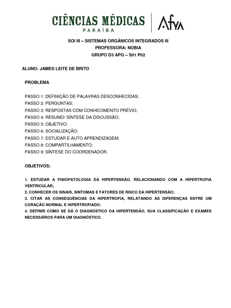 Soi Iii - Sistemas Orgânicos Integrados Iii Professora: Núbia Grupo D3 Apg - S01 P02 | Download ...