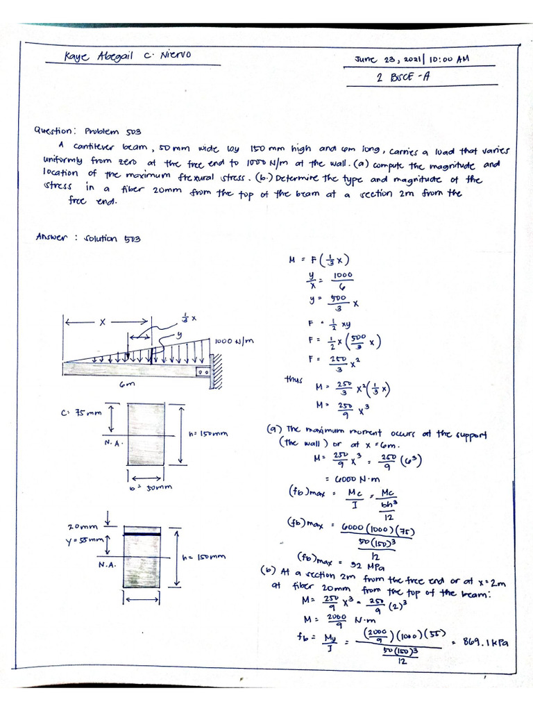 Structural Theory Solved Problems-9 | PDF Structural Theory Solved Problems-9 | PDF