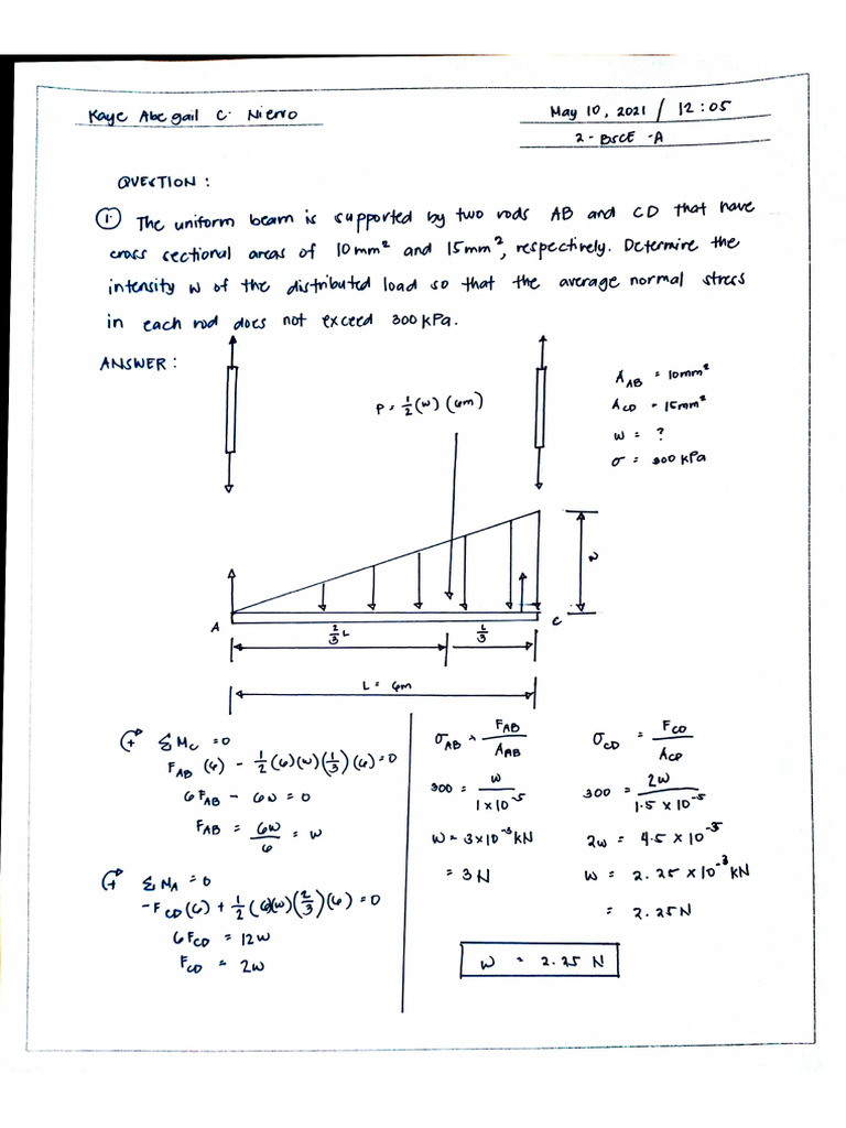 Structural Theory Solved Problems-3 | PDF Structural Theory Solved Problems-3 | PDF