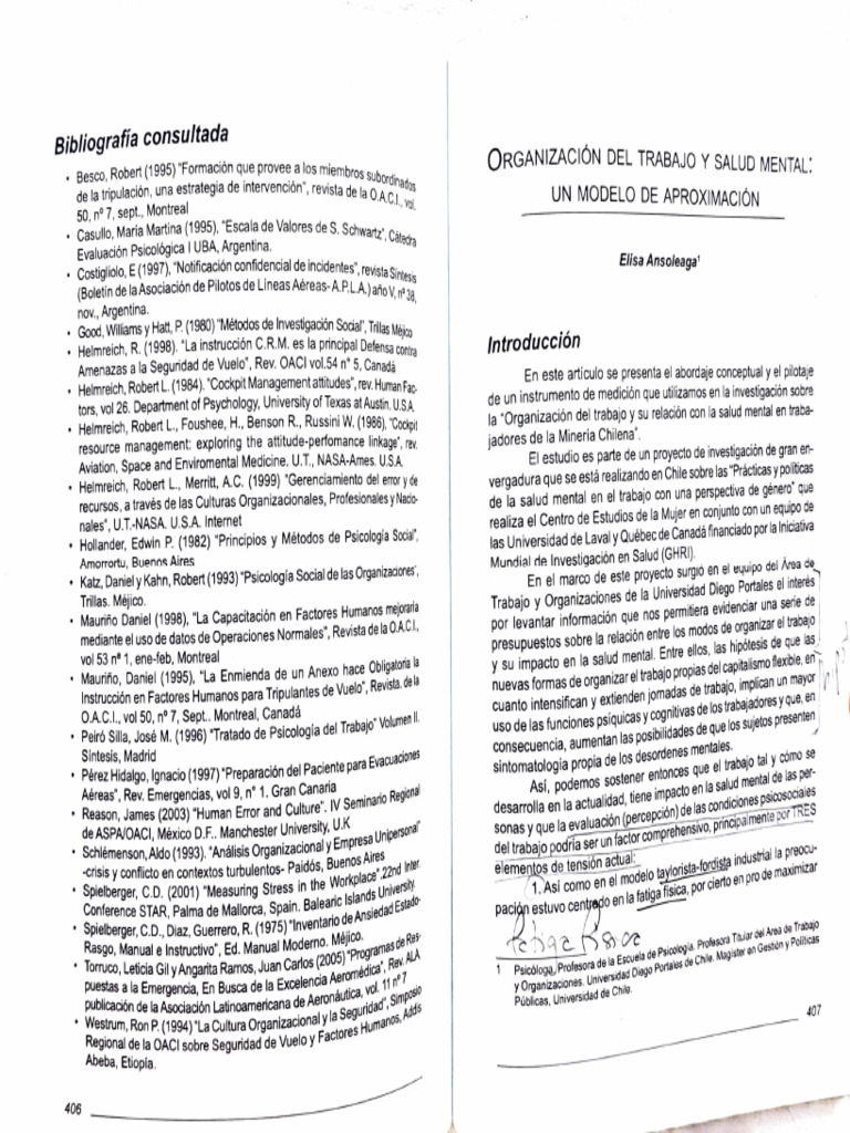 5to - U2 - Oblig - Ansoleaga - Organiz Del Trabajo y Salud Mental | PDF