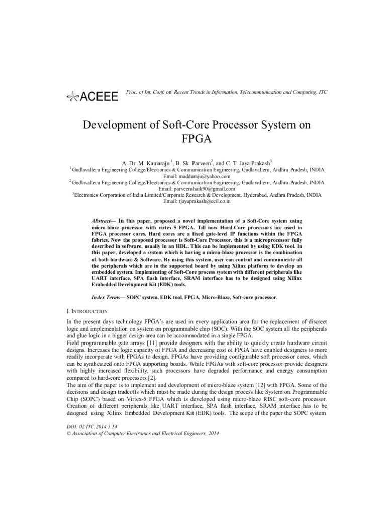 Development of Soft-Core Processor System On Fpga | Download Free PDF | Field Programmable Gate ...