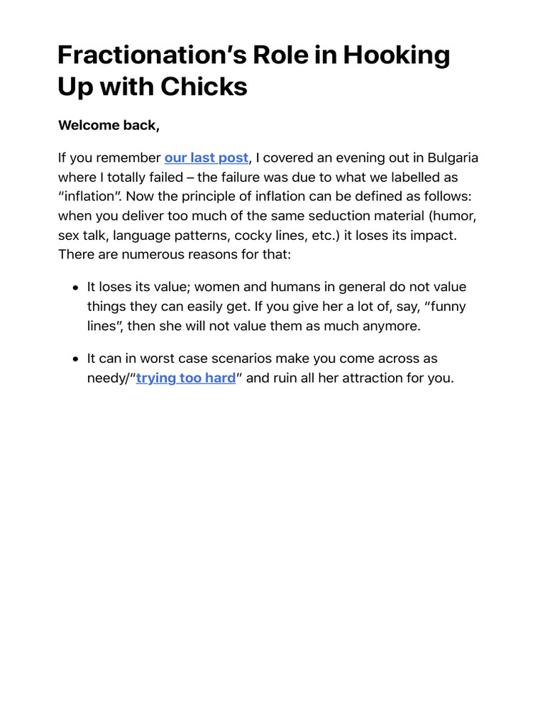 Fractionation's Role in Hooking Up With Chicks | PDF | Sexual Arousal