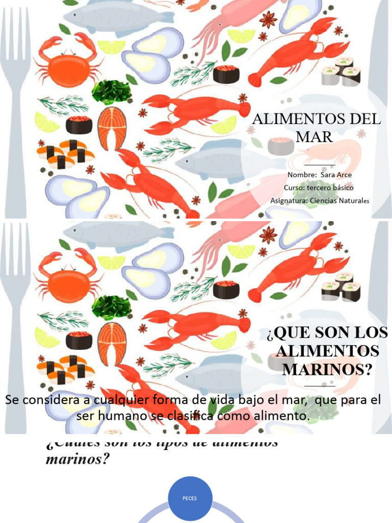 Alimentos Del Mar | PDF | Cocina, comidas y vino | Ciencia y matemáticas