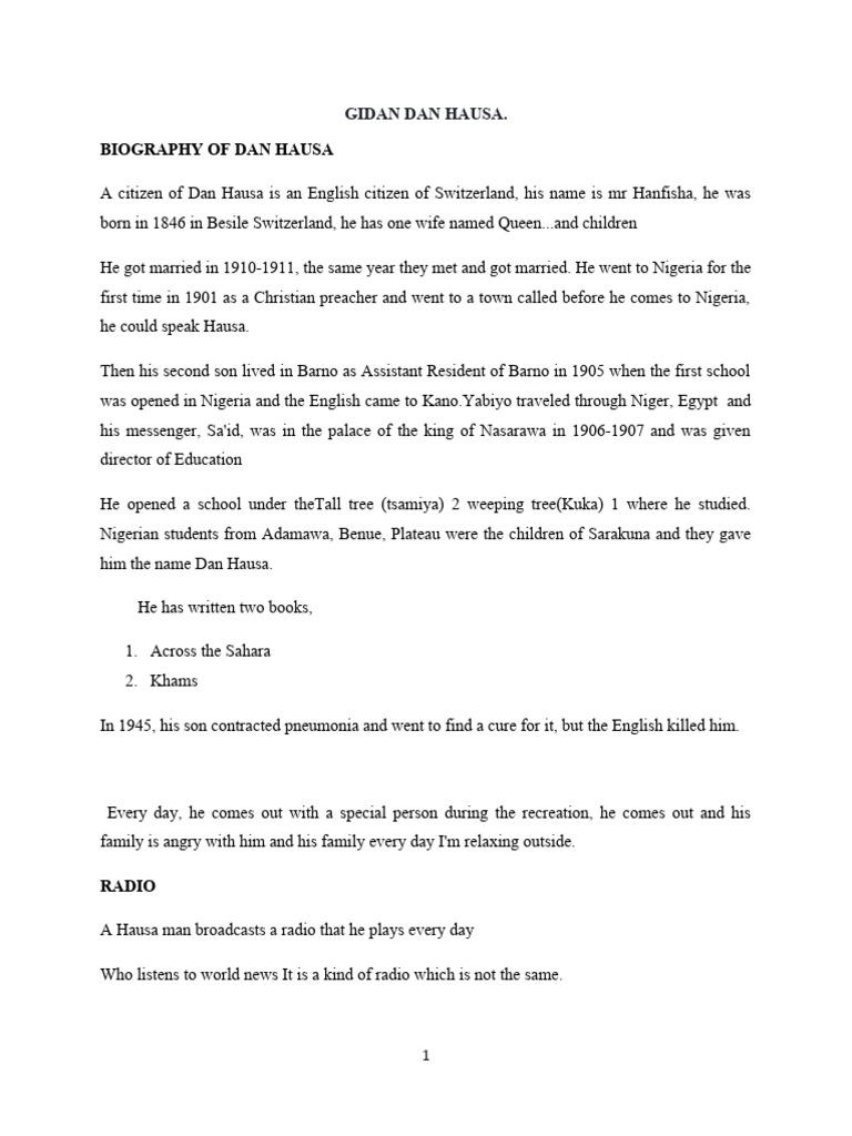 Gidan Dan Hausa | Download Free PDF | Nigeria