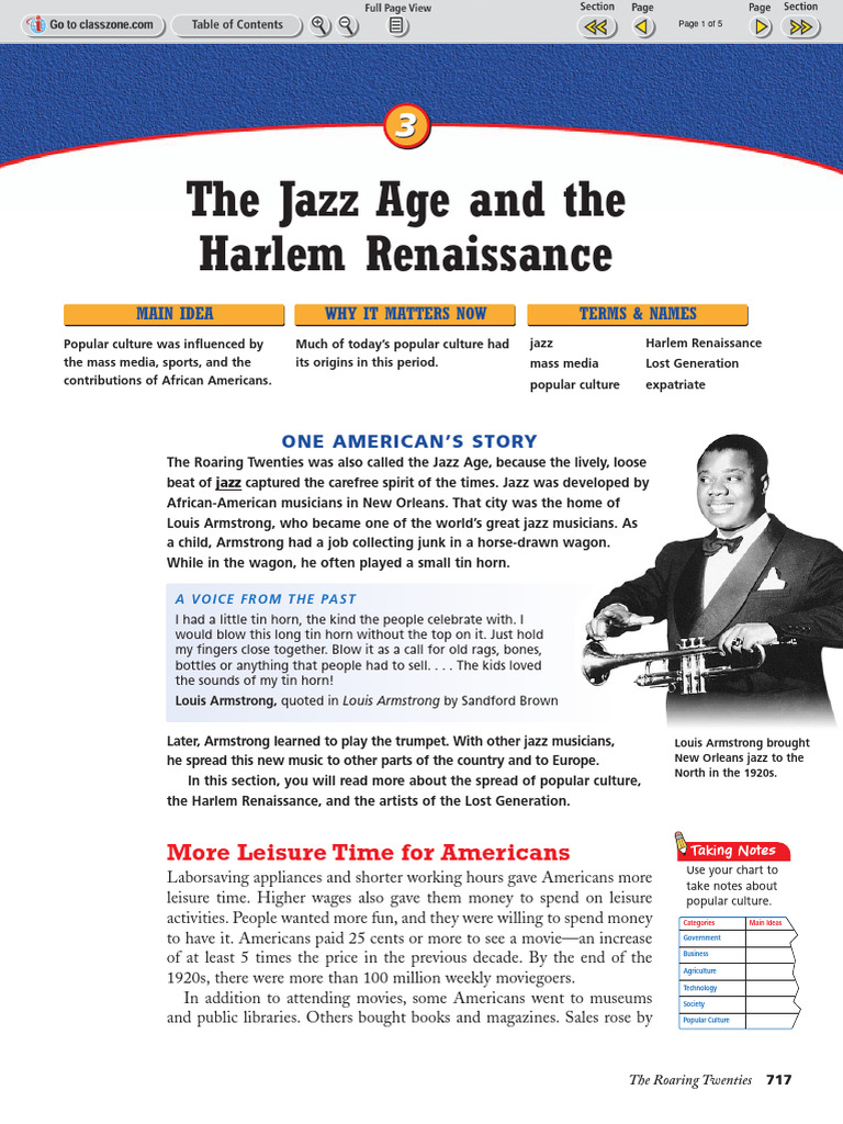 The Jazz Age and The Harlem Renaissance | PDF | Jazz | Charles Lindbergh