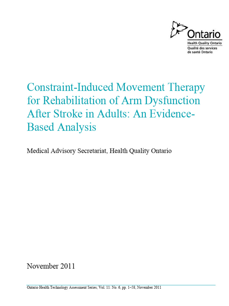Constraint-Induced Movement Therapy For Rehabilitation of Arm ...