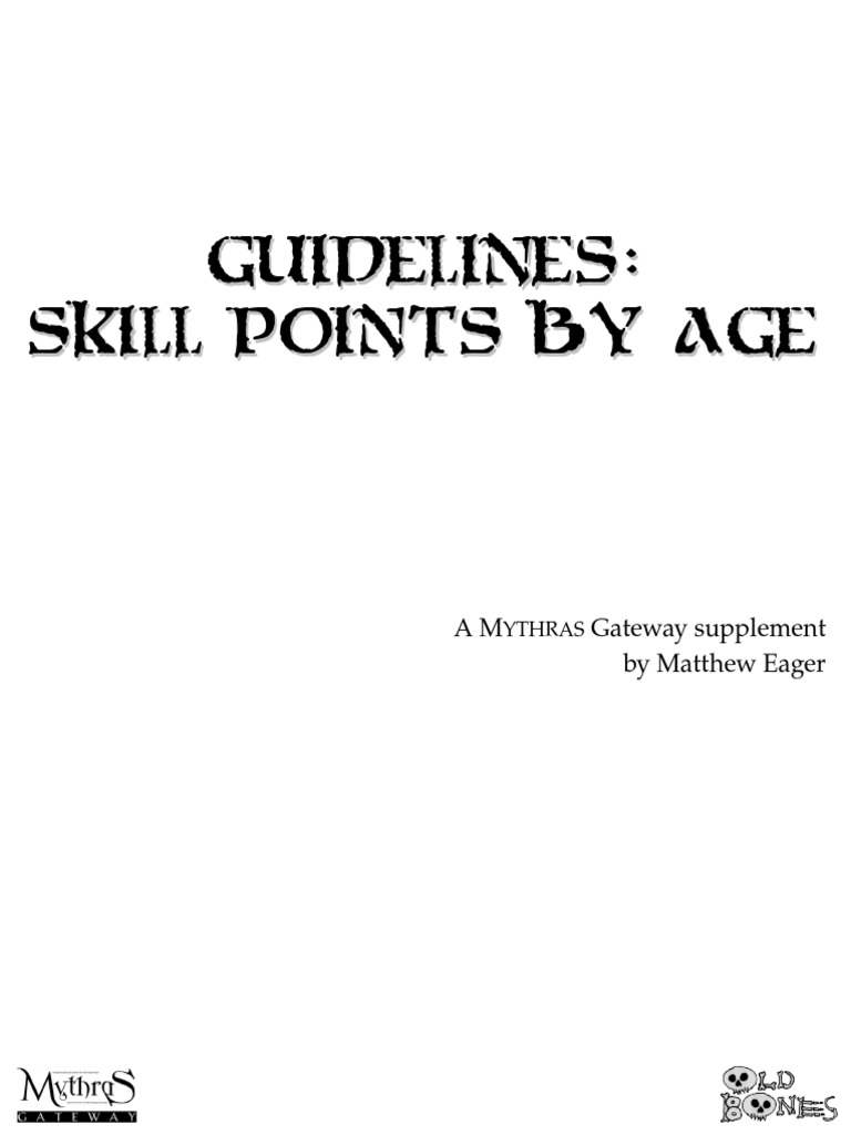 Guidelines - Skill Points by Age (Mythras RQ6 RuneQuest) | PDF ...