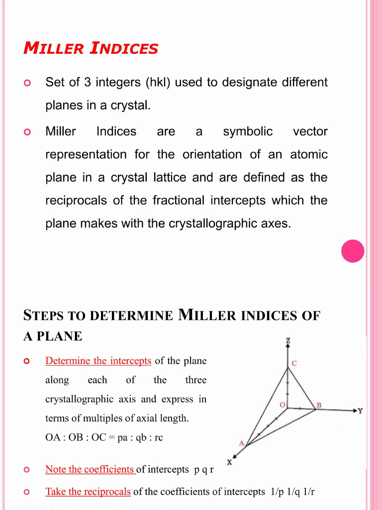 Miller Indices | PDF
