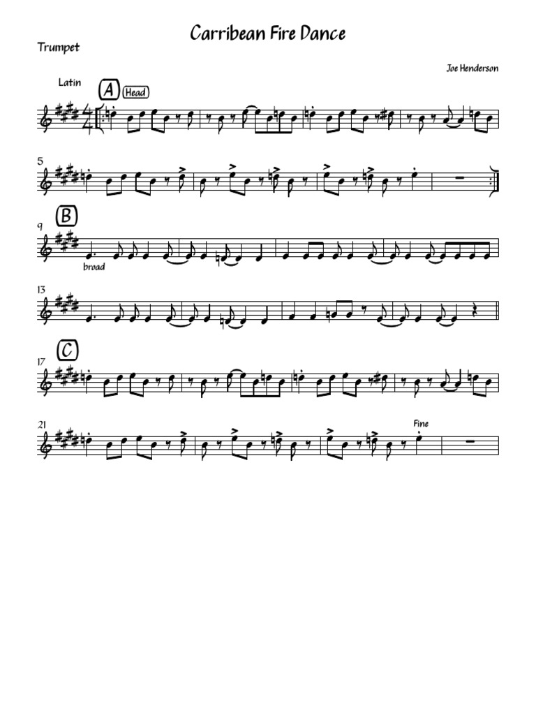 Carribean Fire Dance - Trumpet | PDF