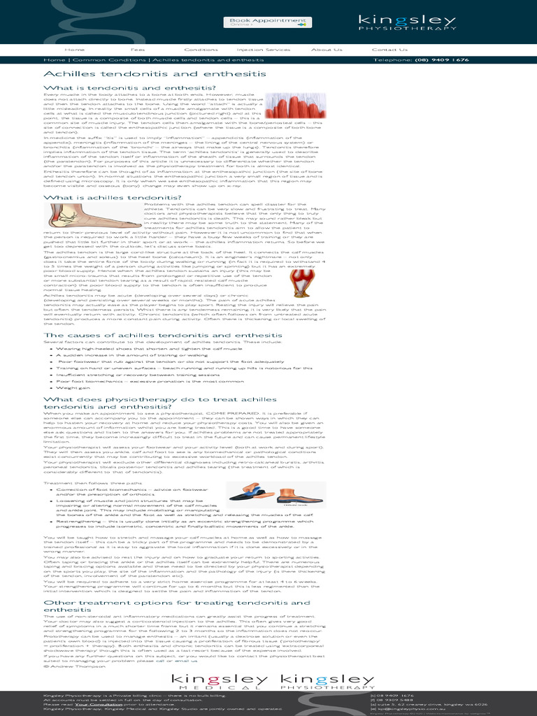 Achilles Tendonitis and Enthesitis | PDF | Tendon | Ankle