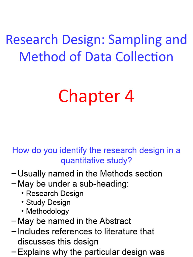 Quantitative Research Design Overview | PDF | Sampling (Statistics) | Experiment