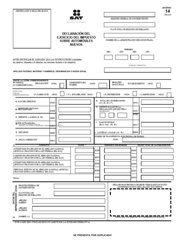 Declaración del ISAN para Automóviles | PDF