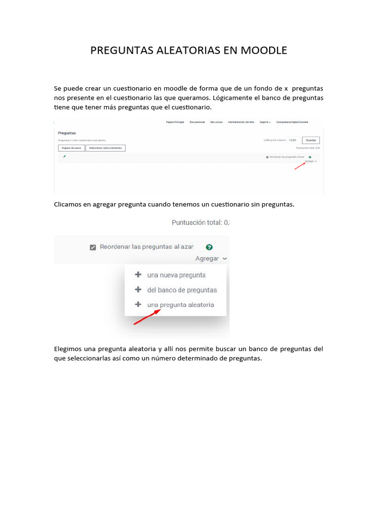 Crear Preguntas Aleatorias en Moodle | PDF | Crecimiento personal y profesional | Relaciones ...