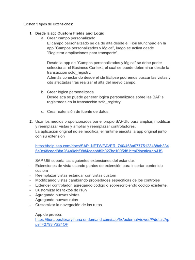 Extender APP Standard Fiori | PDF