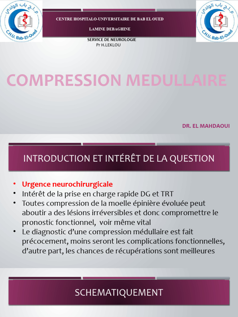 Compression Médullaire : Diagnostic et Traitement | PDF | Traumatisme ...