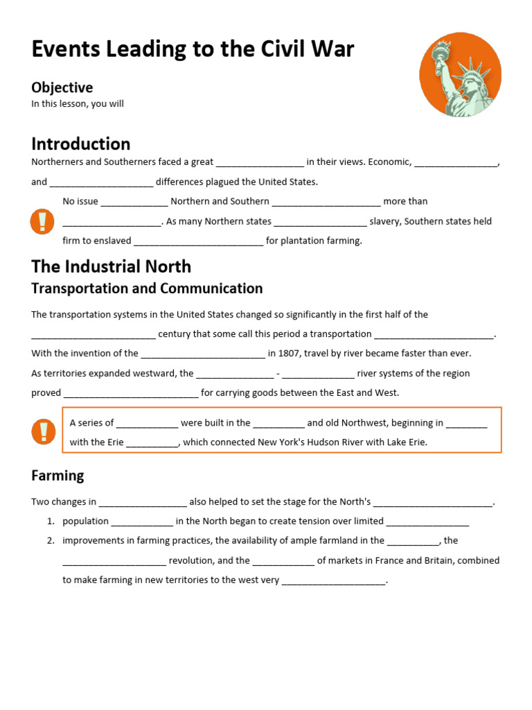 Guided Notes - Events Leading To The Civil War | Download Free PDF ...