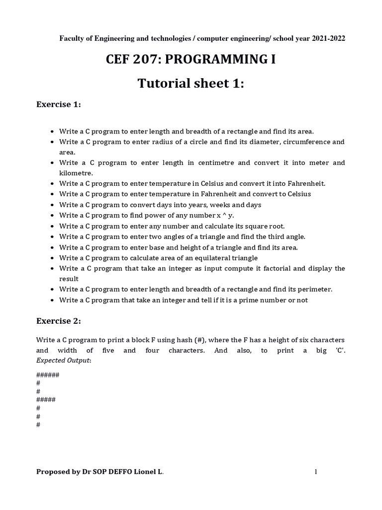 CEF207 Tutorial1 | PDF | Area | Cartesian Coordinate System