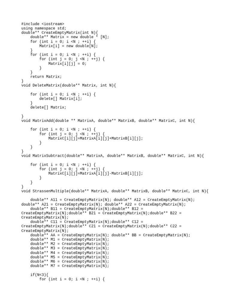 Strassen'SAlgorithm | PDF | Computer Programming | Programming Paradigms