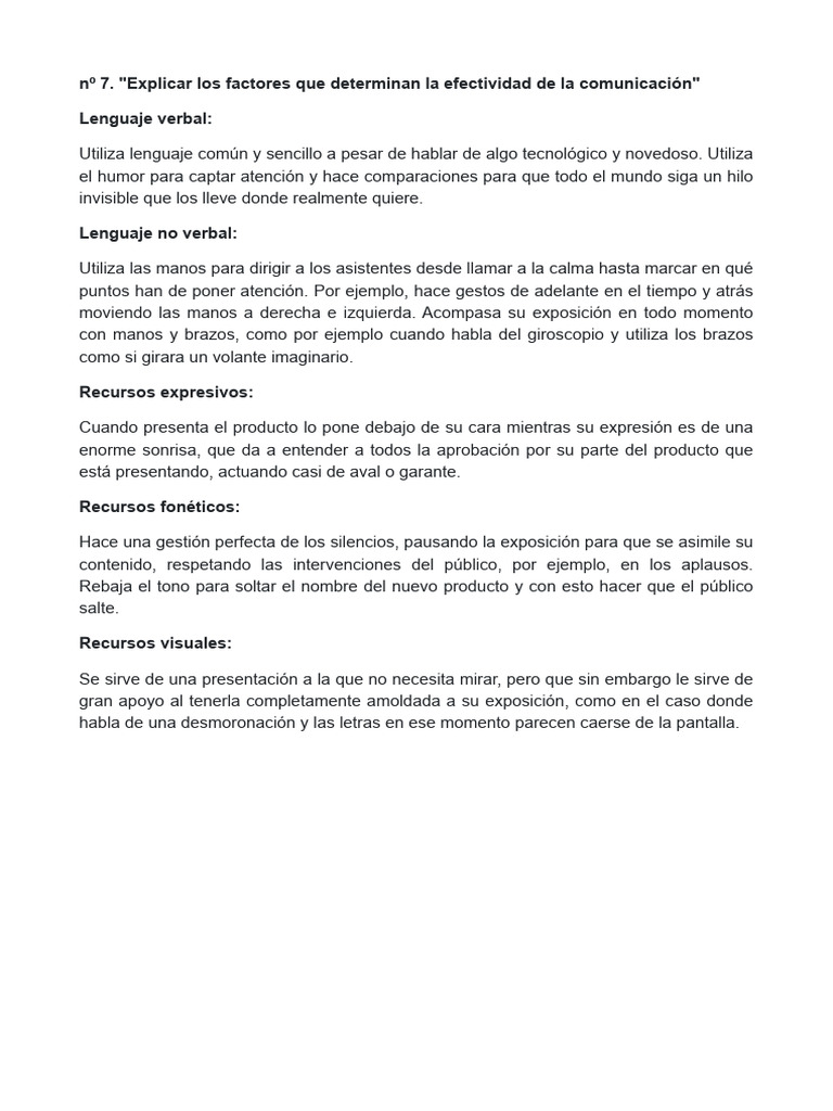 nº 7. "Explicar los factores que determinan la efectividad de la ...