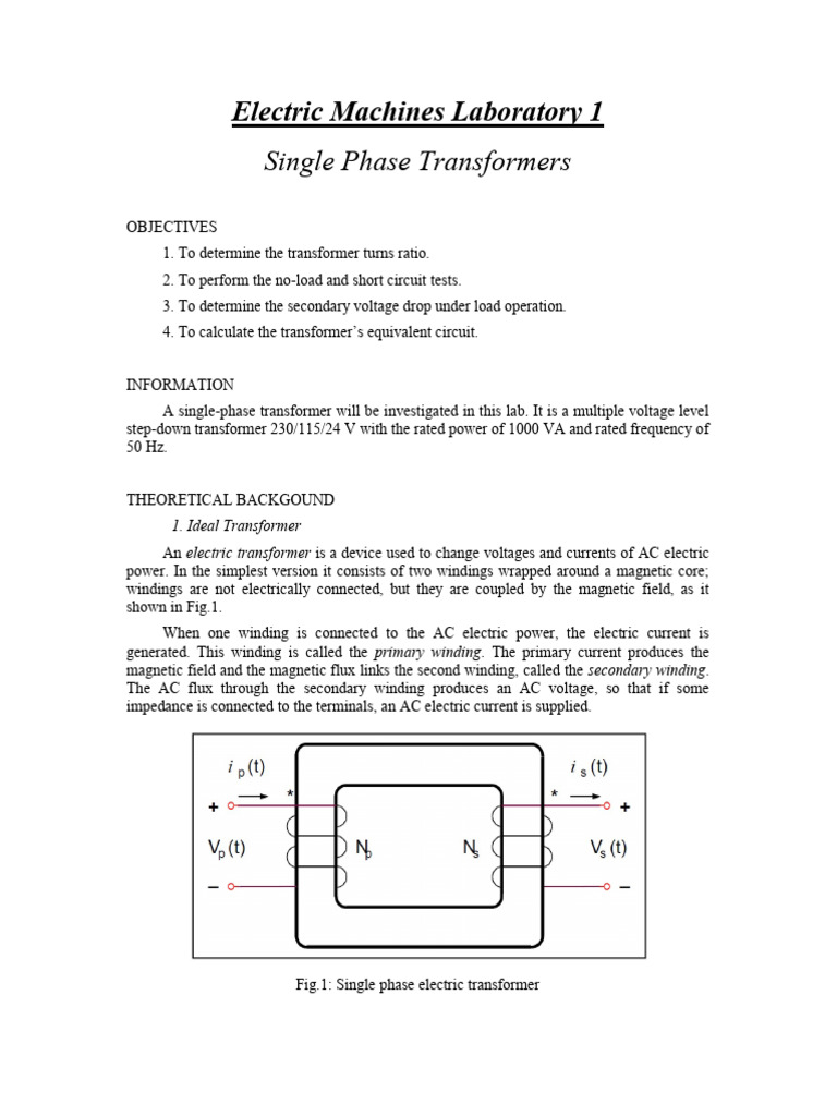 Electric Machines Laboratory | PDF | Electric Motor | Transformer