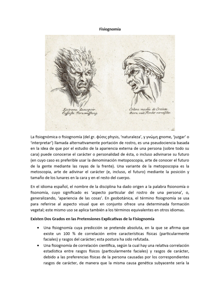 Fisiognomía | Descargar gratis PDF | Fisonomía