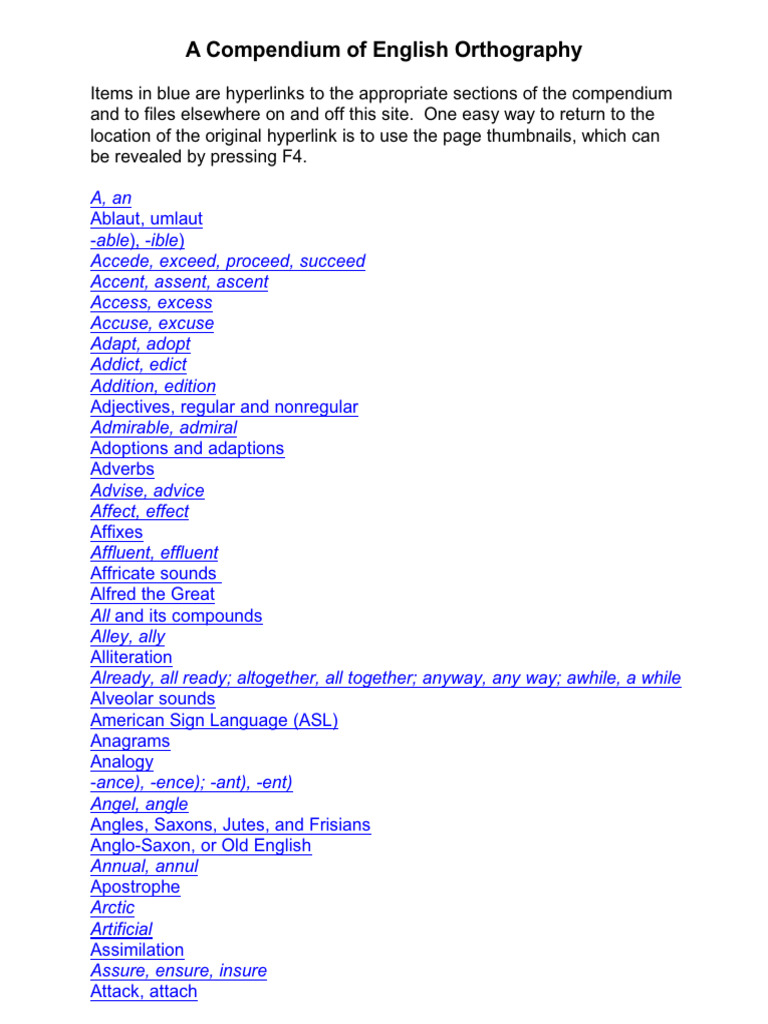 A Compendium of English Orthography | PDF | American Sign Language ...