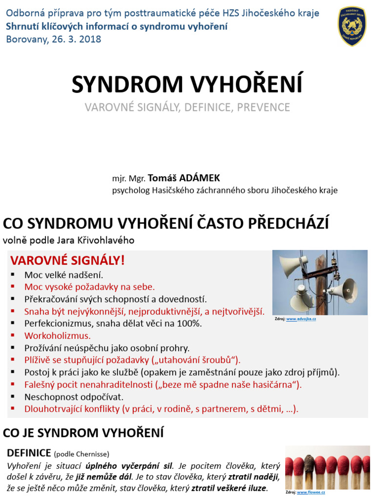 Syndrom Vyhoření - Prezentace | PDF