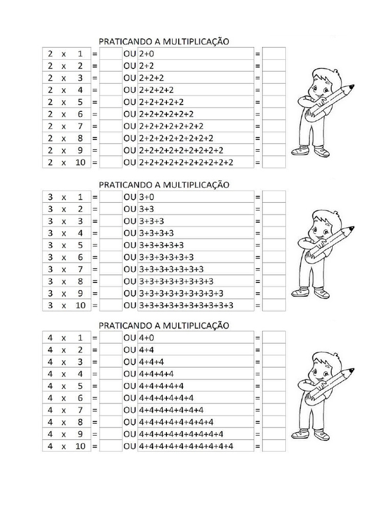 Tabuada - Exercicios | PDF