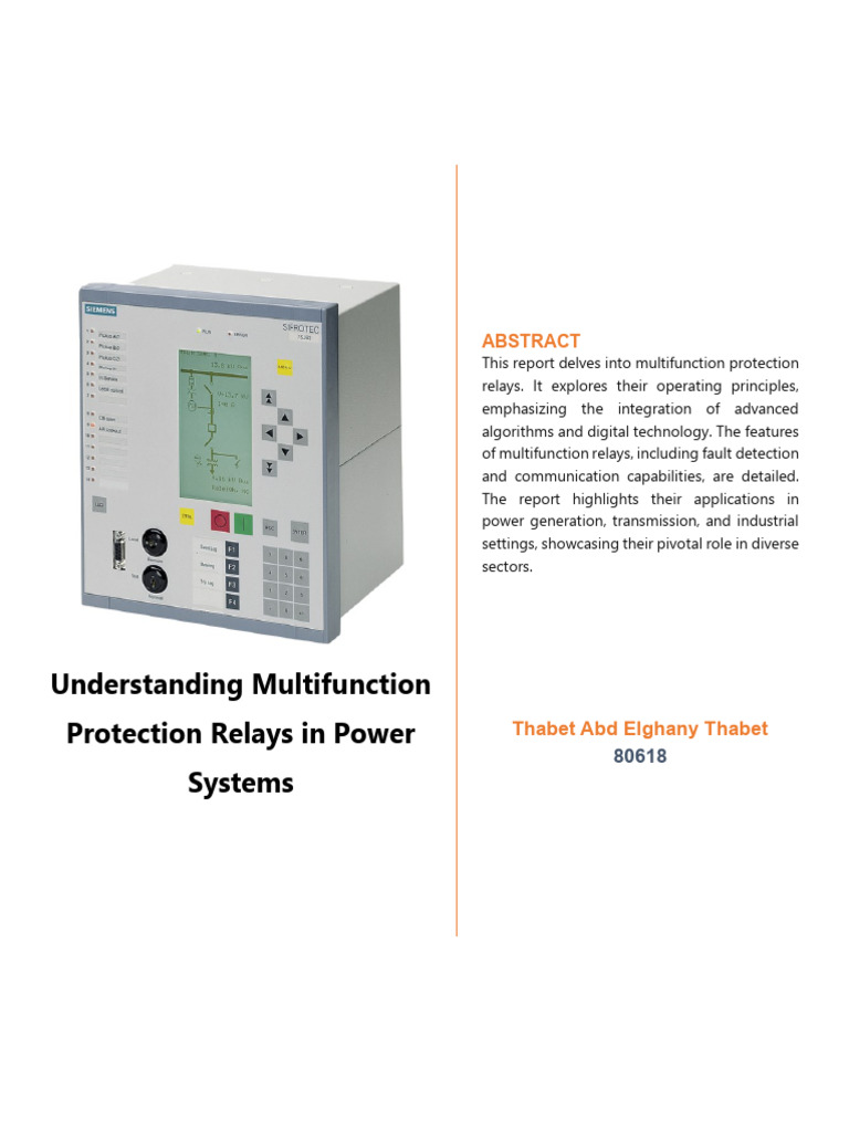 Multifunction Protection Relays | PDF | Electrical Grid | Internet Of ...
