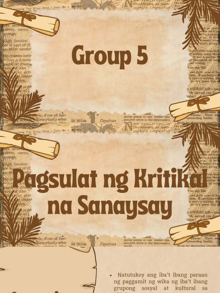 Pagsulat NG Kritikal Na Sanaysay | PDF