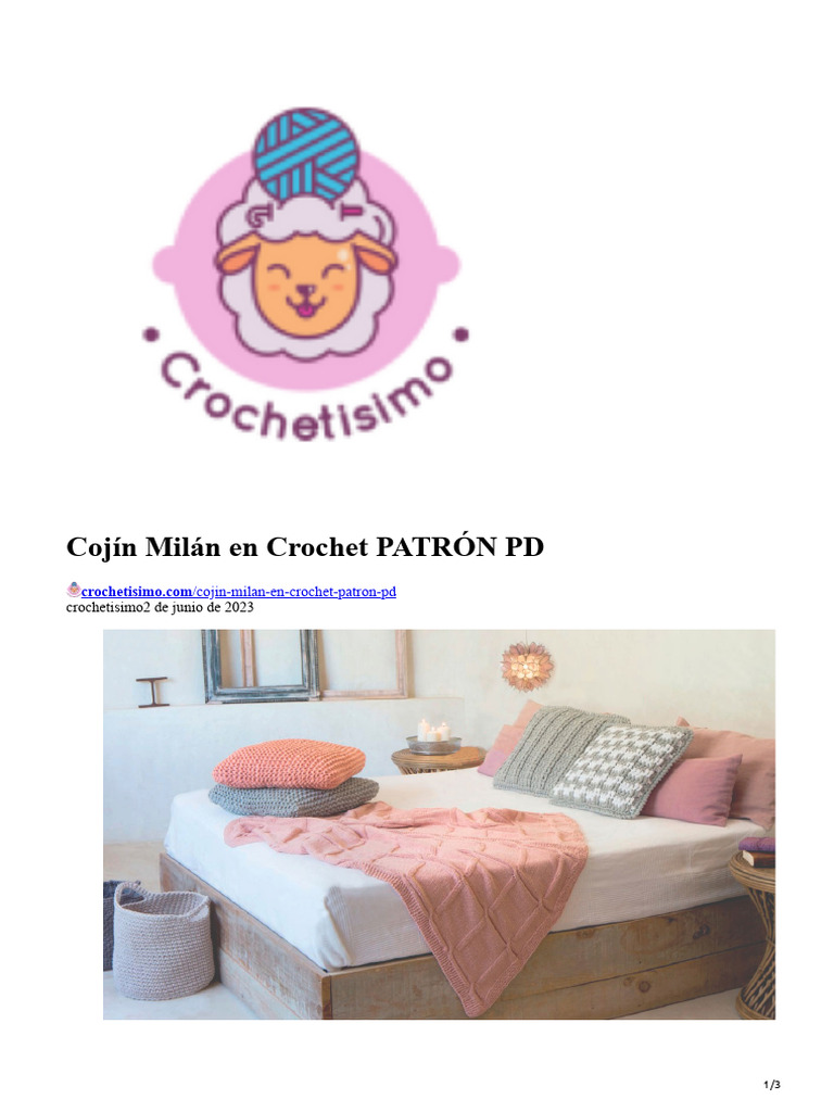 Cojín Milán: Patrón Exclusivo | PDF