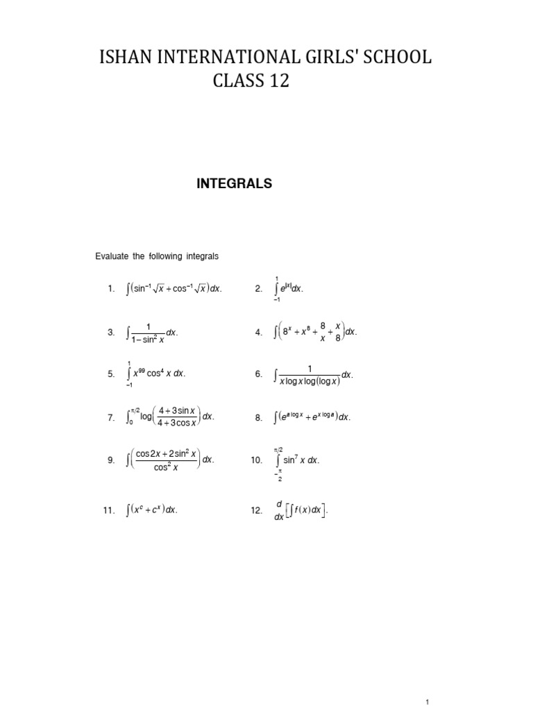 Integral Questions | PDF