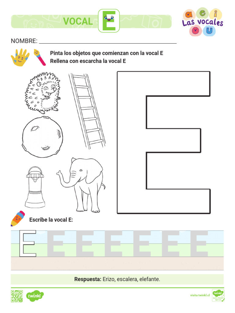 CL L 1692493682 Guia de Trabajo Actividades Con La Vocal e - Ver - 5 ...