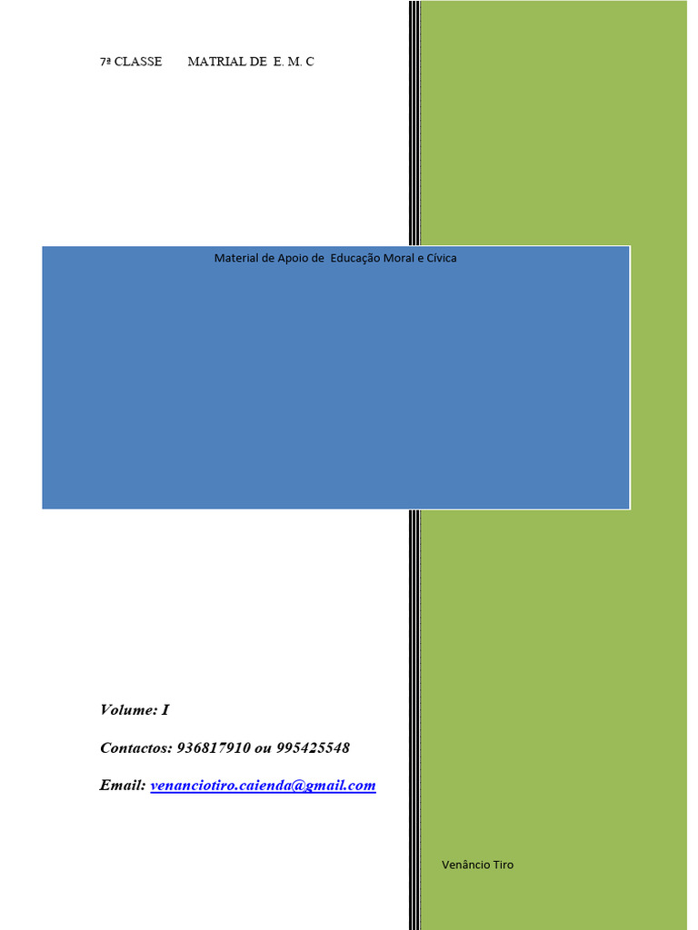 E.M.C Handout 7 Classe | PDF | Adolescência | Cidadania