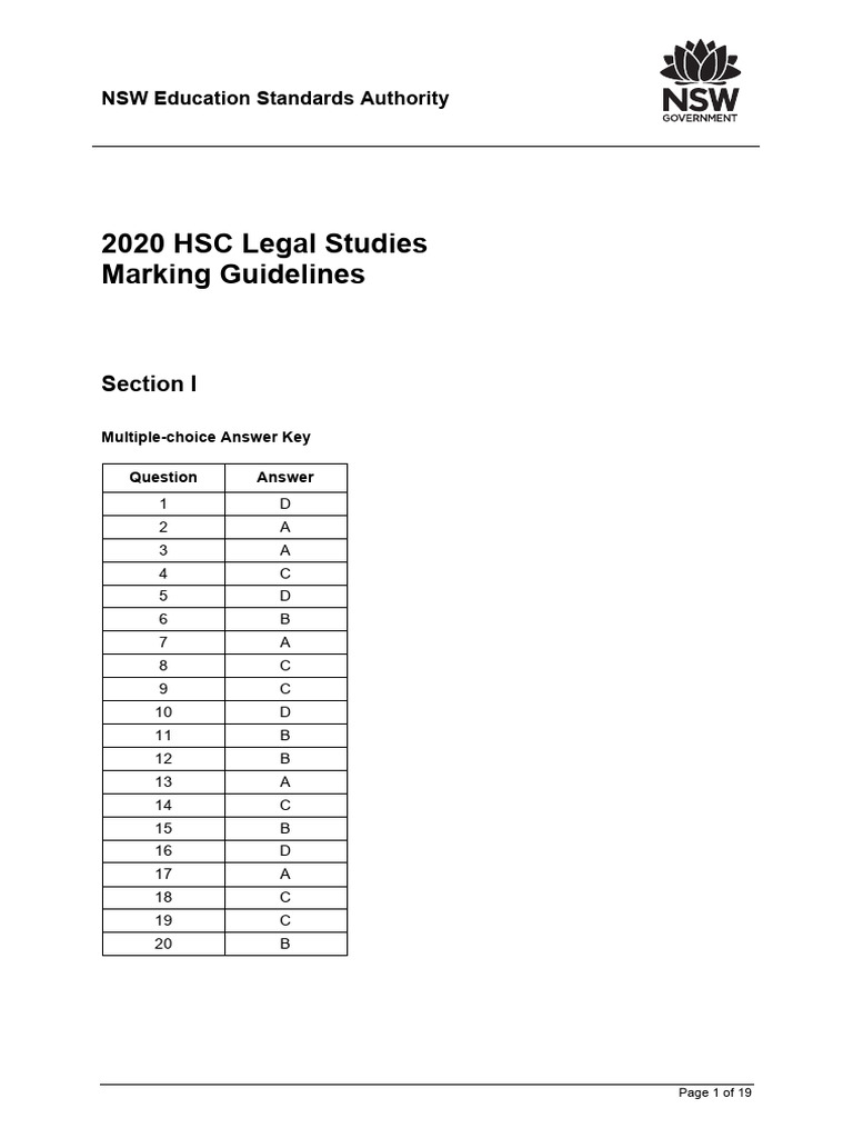 2020 HSC Legal Studies MG | PDF | Crimes | Crime & Violence