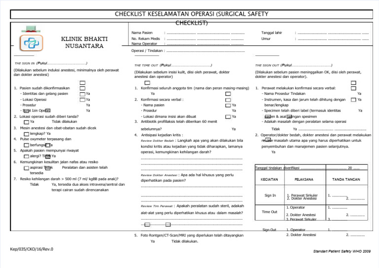 PMKP 2. 5b Surgical Safety Checklist | PDF