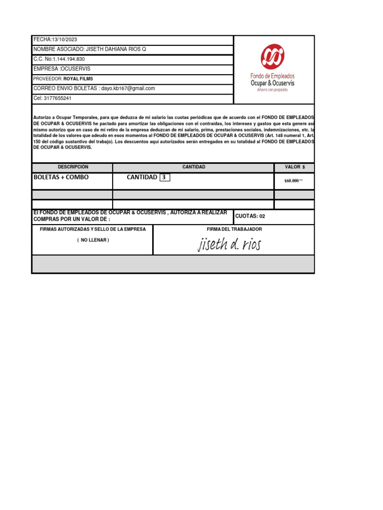 Formato Cine Royal Films | PDF | Finanzas y dinero | Derecho