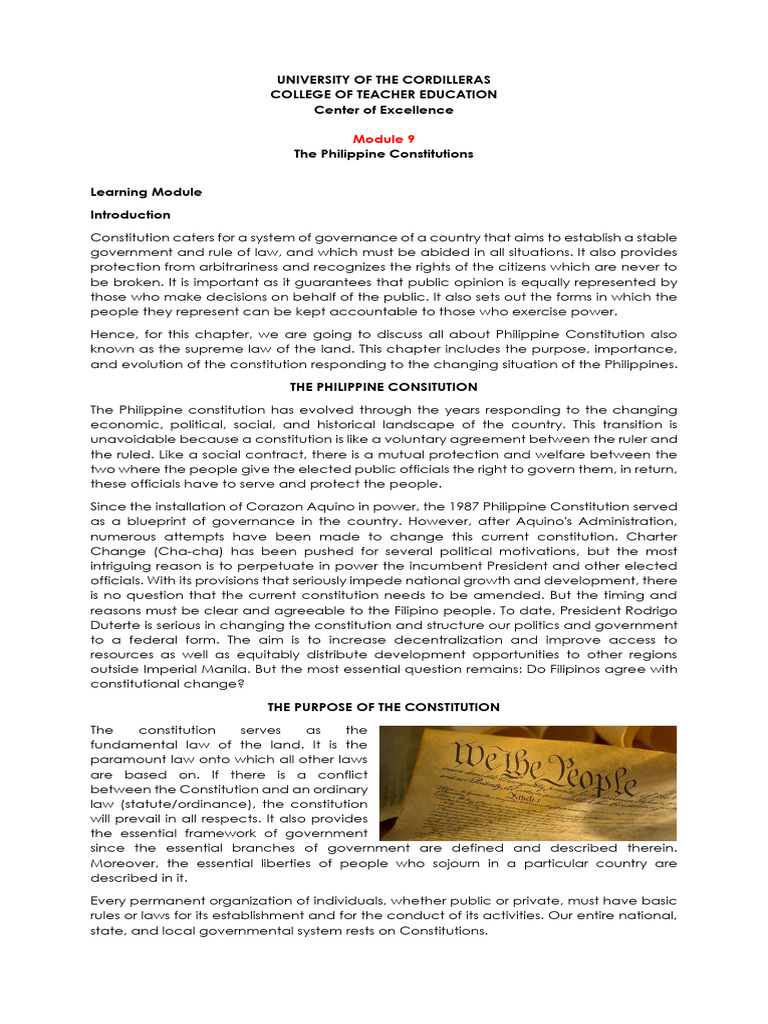 Module 9 Constitution | Download Free PDF | Constitutional Amendment | Constitution
