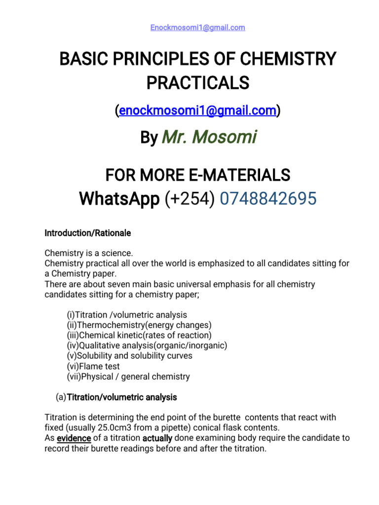 Basic Chemistry Principles for Students | PDF | Phases Of Matter | Quantity