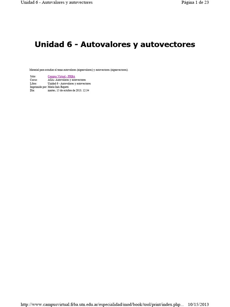 Autovalores y Autovectores | PDF | Valores propios y vectores propios ...