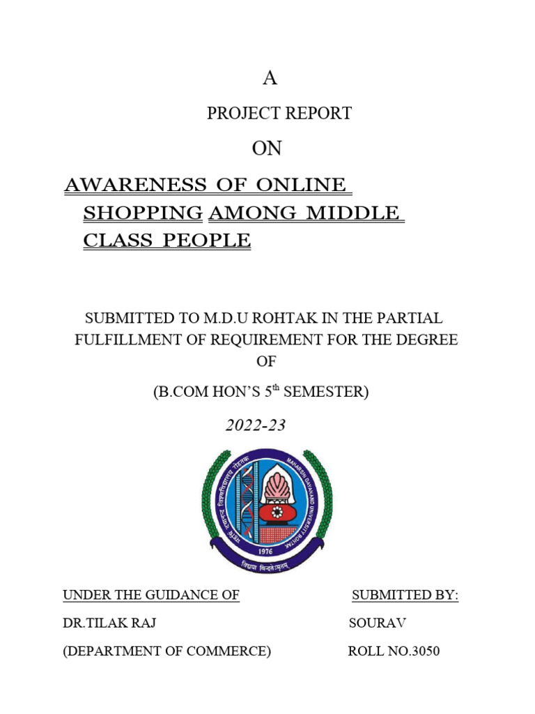 Project Report On Online Shopping | PDF | Online Shopping | Retail