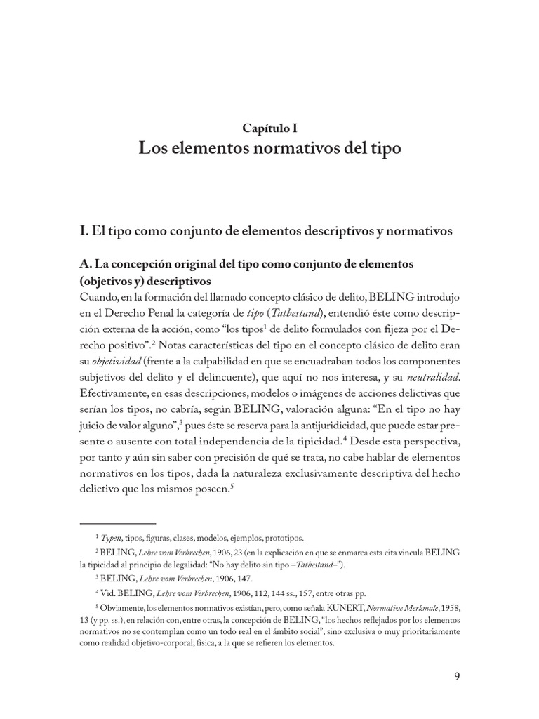 Los Elementos Normativos Del Tipo | PDF | Derecho penal | Intención ...