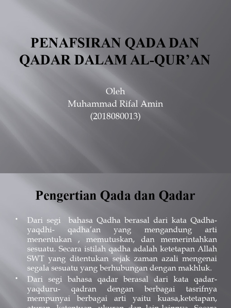 Qada Dan Qadar | PDF