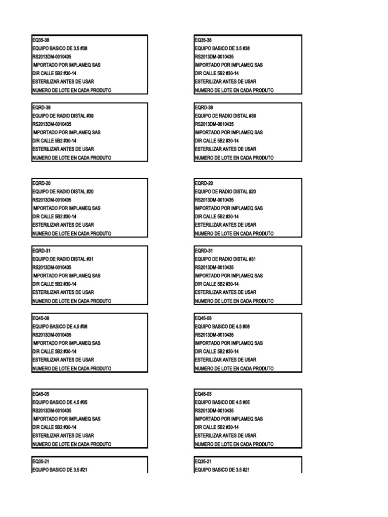 Rotulos para Equipos | PDF